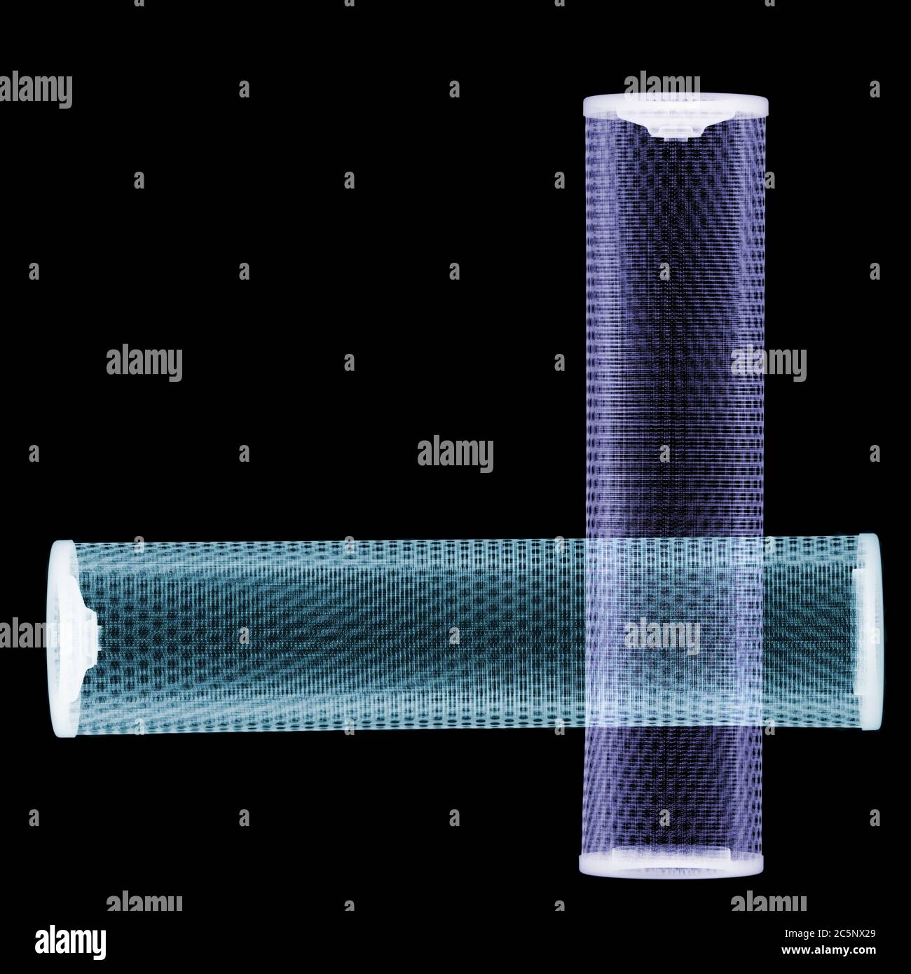 Oil filters, coloured X-ray Stock Photo - Alamy