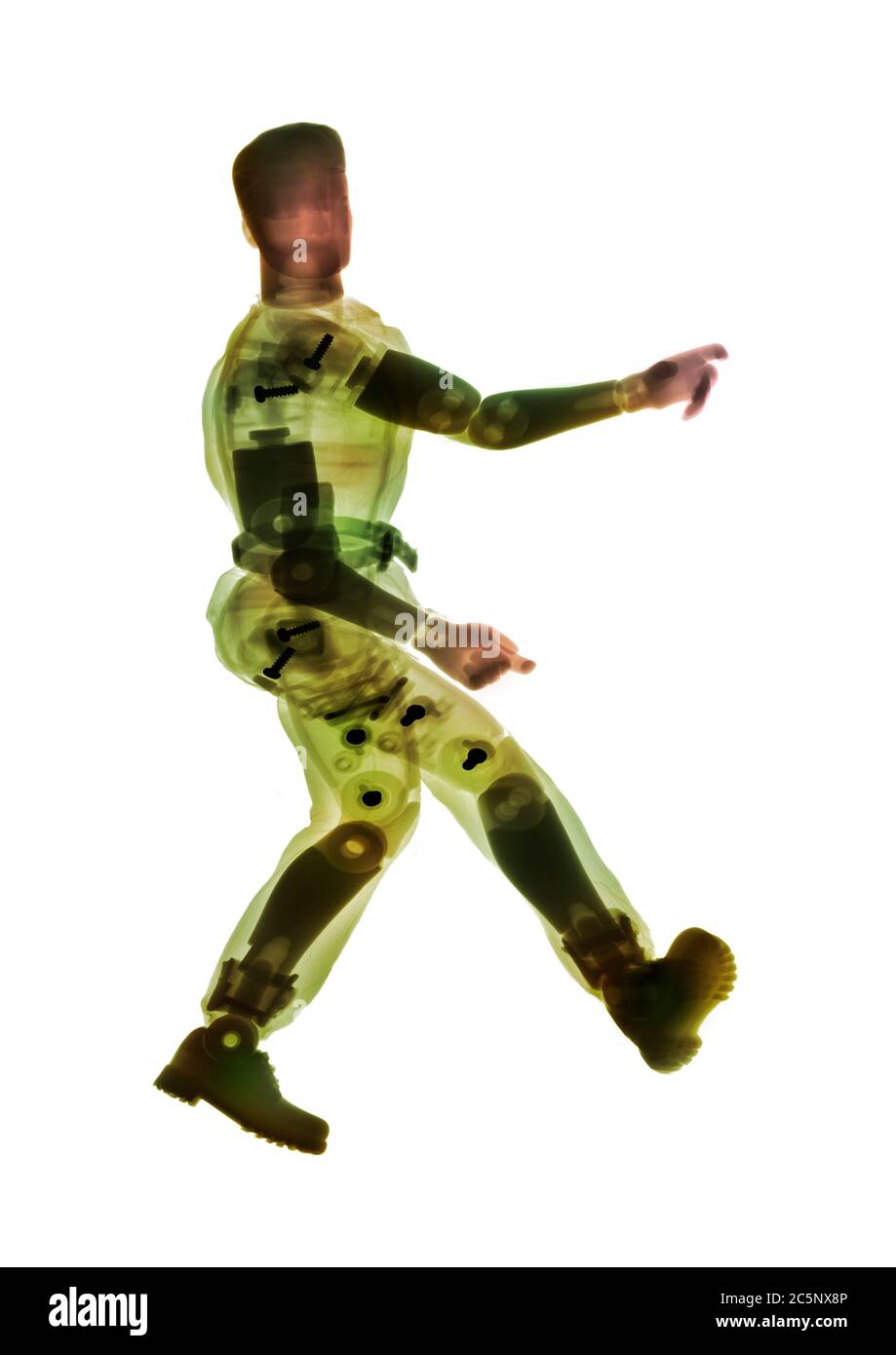 Robotic man, coloured X-ray Stock Photo - Alamy