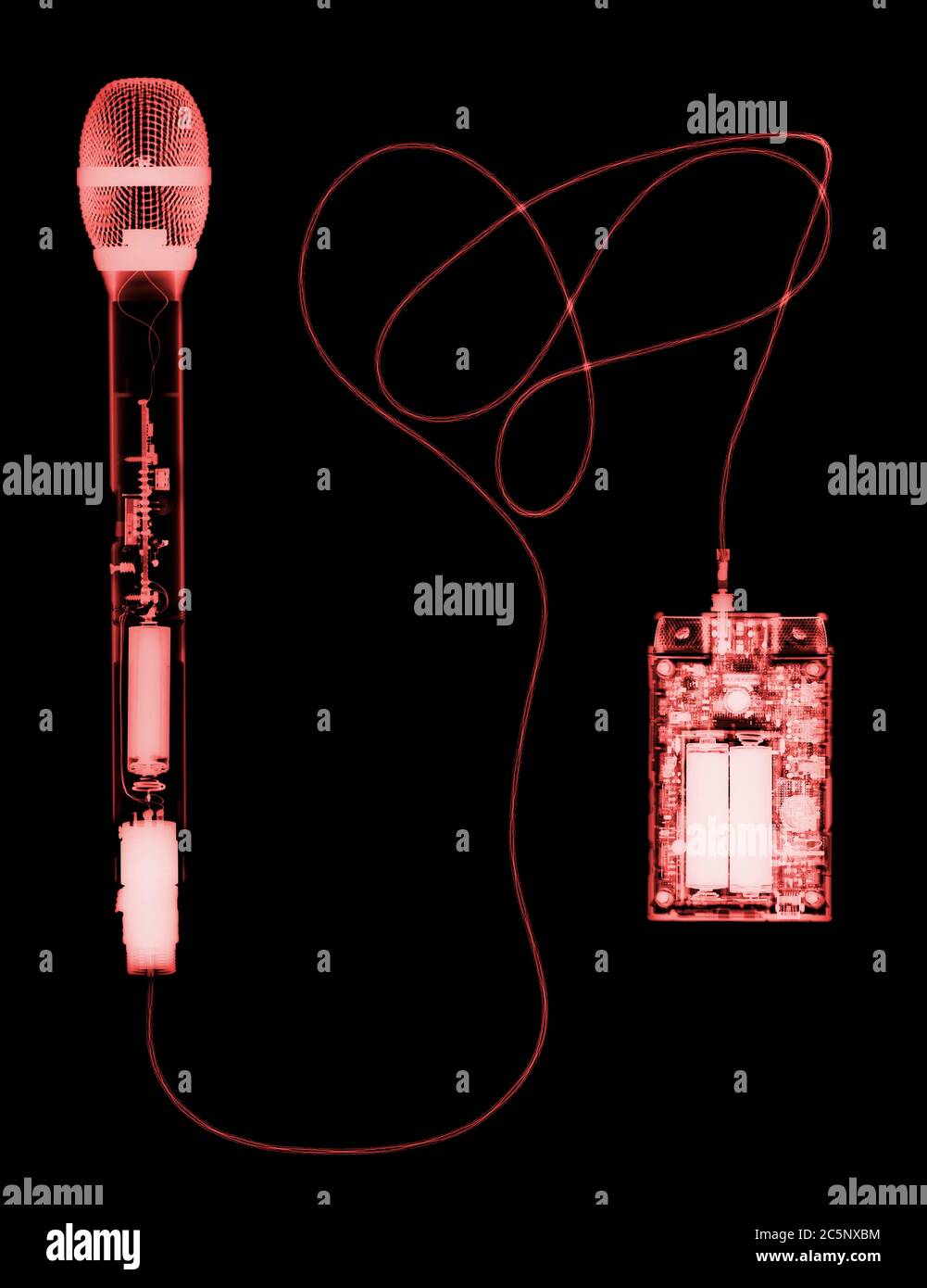 Radio microphone, coloured X-ray Stock Photo - Alamy