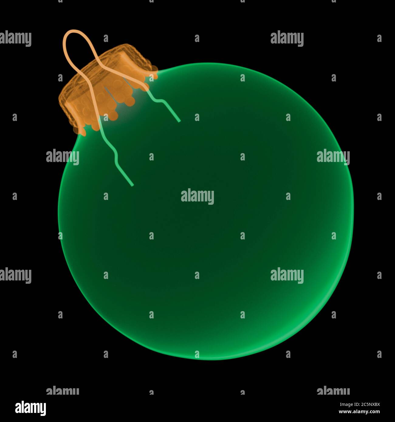 Green bauble, coloured X-ray Stock Photo - Alamy