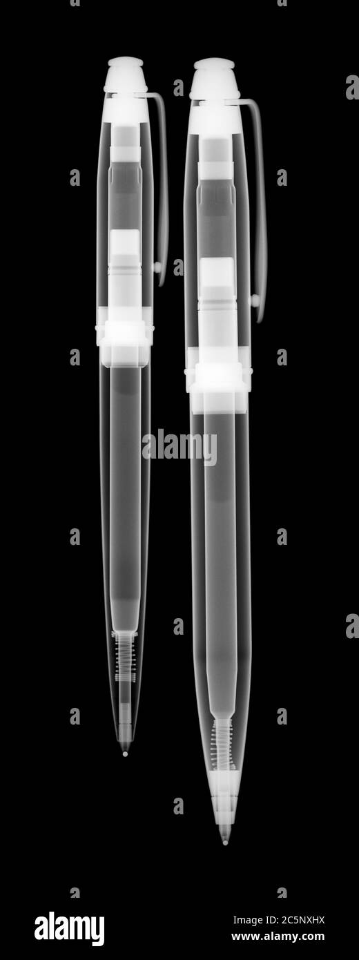Two pens, X-ray Stock Photo - Alamy