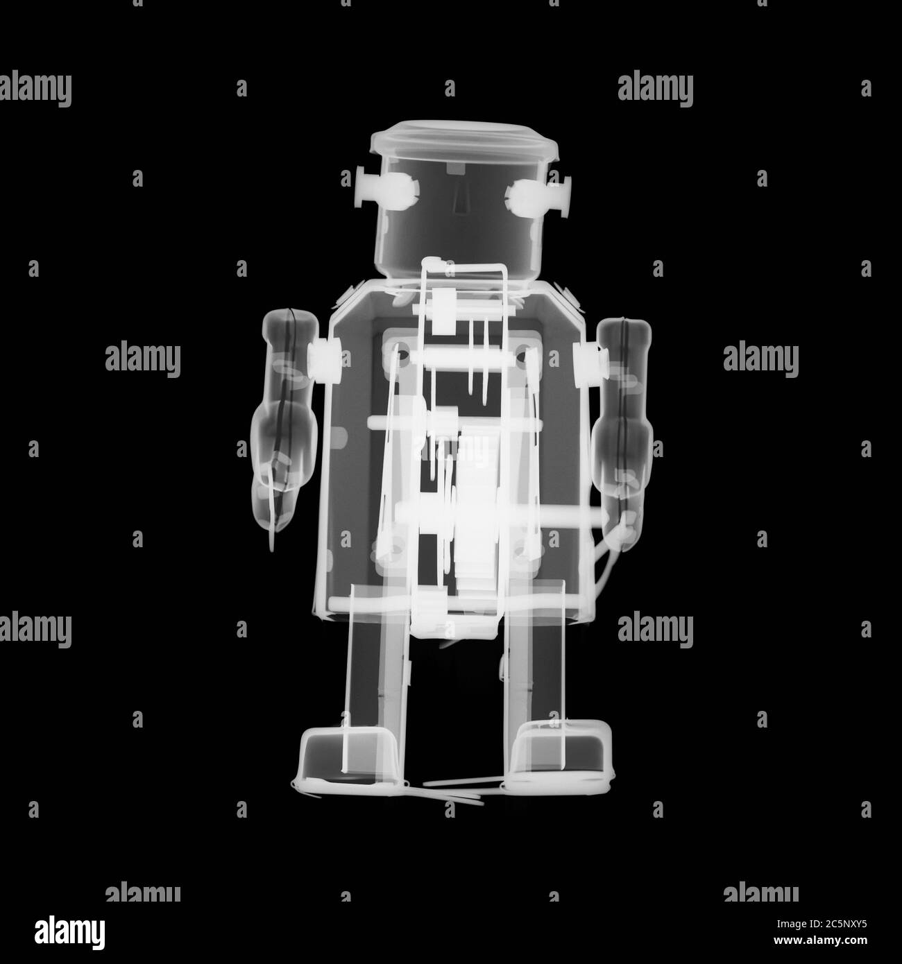 Toy metal robot, X-ray Stock Photo - Alamy