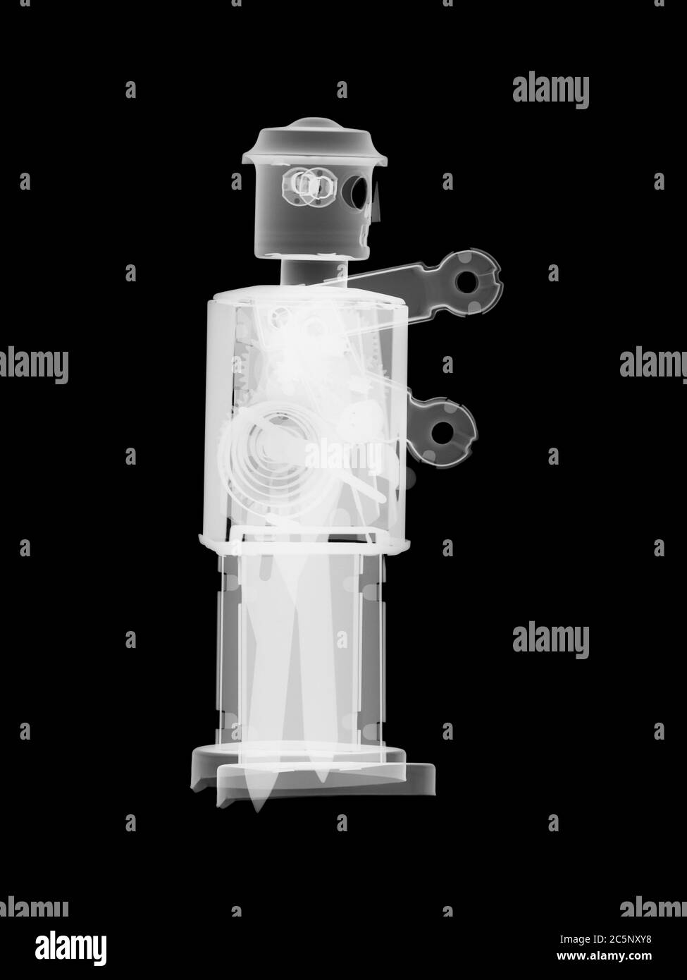 Toy metal robot, X-ray Stock Photo - Alamy