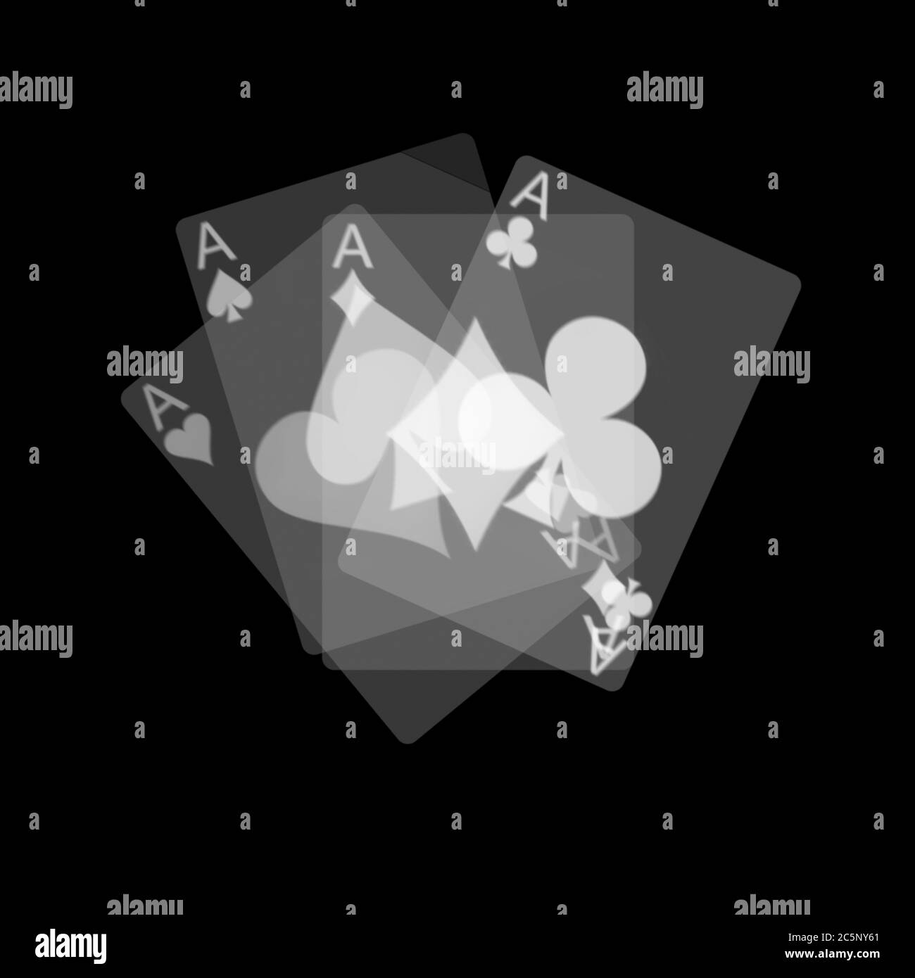 Four ace playing cards, X-ray Stock Photo - Alamy