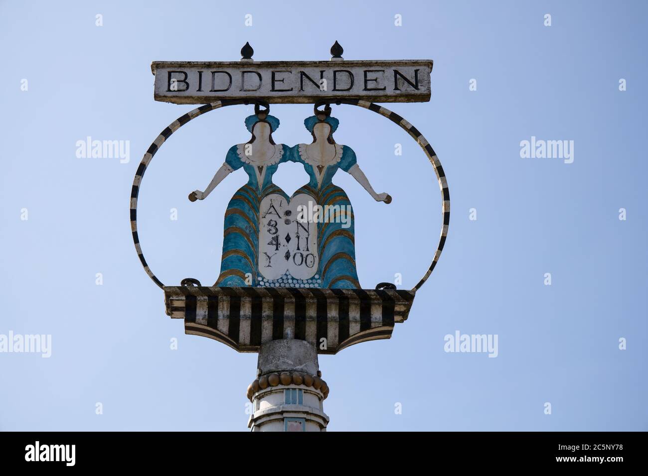 biddenden village sign kent Stock Photo - Alamy