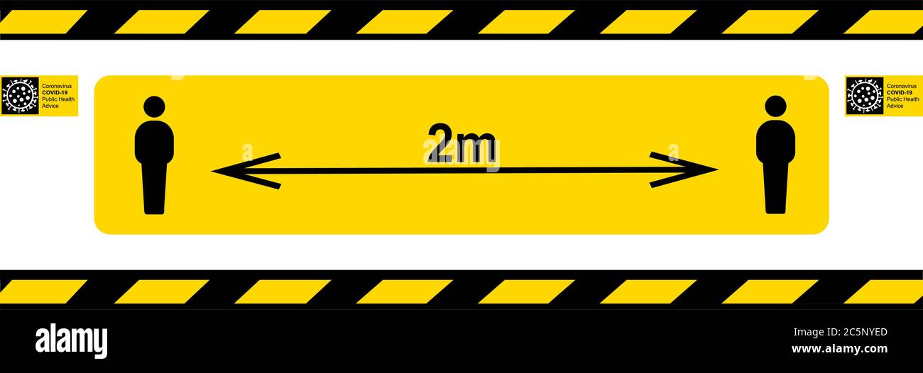 Social distance yellow line sticker Stock Vector Image & Art - Alamy