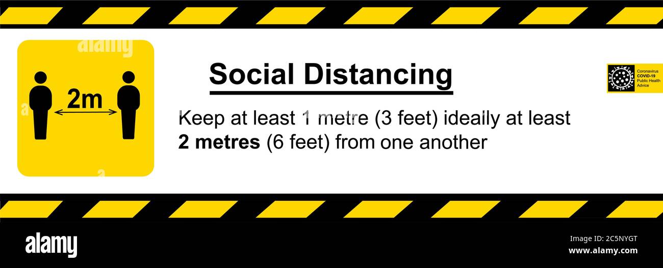 Social distance yellow line sticker Stock Vector Image & Art - Alamy