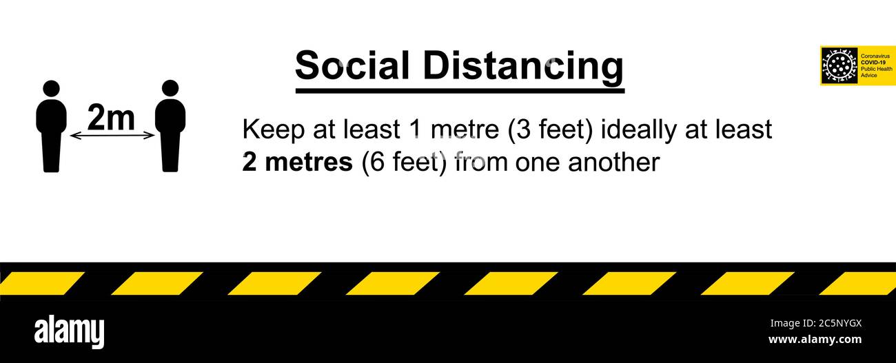 Social distance yellow line sticker Stock Vector Image & Art - Alamy