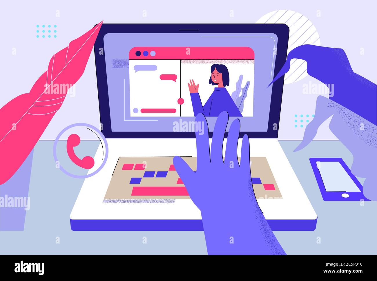 Videochat videocall Stock Vector Images - Alamy