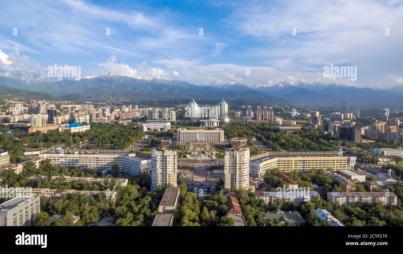 Aerial view of the building of city administration at the Republic ...