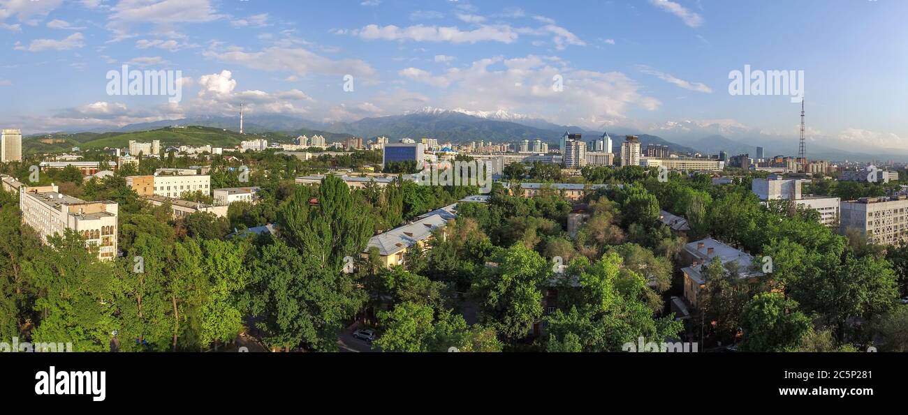 Panoramic aerial view of Almaty city, Kazakhstan Stock Photo - Alamy