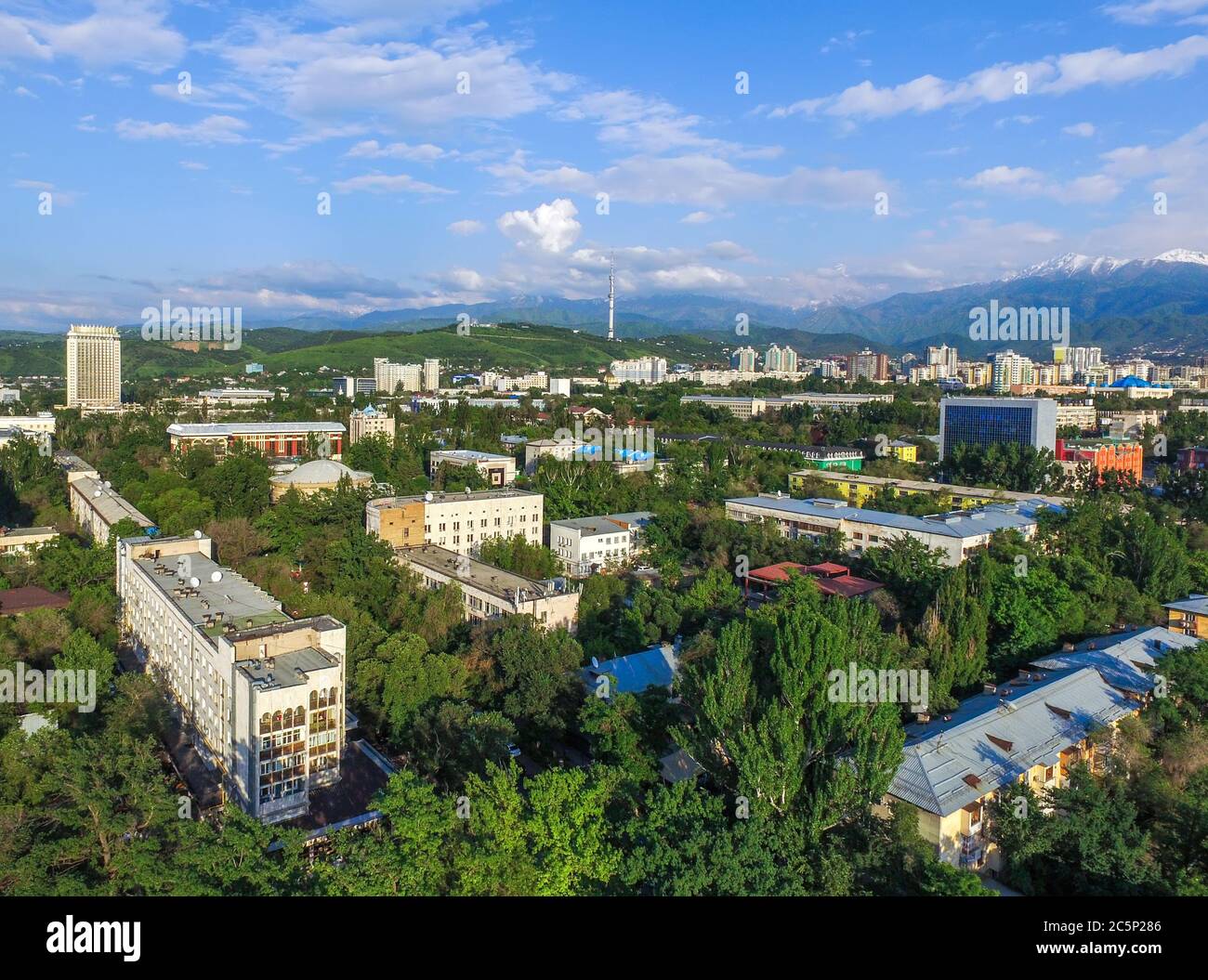 Panoramic aerial view of Almaty city, Kazakhstan Stock Photo - Alamy
