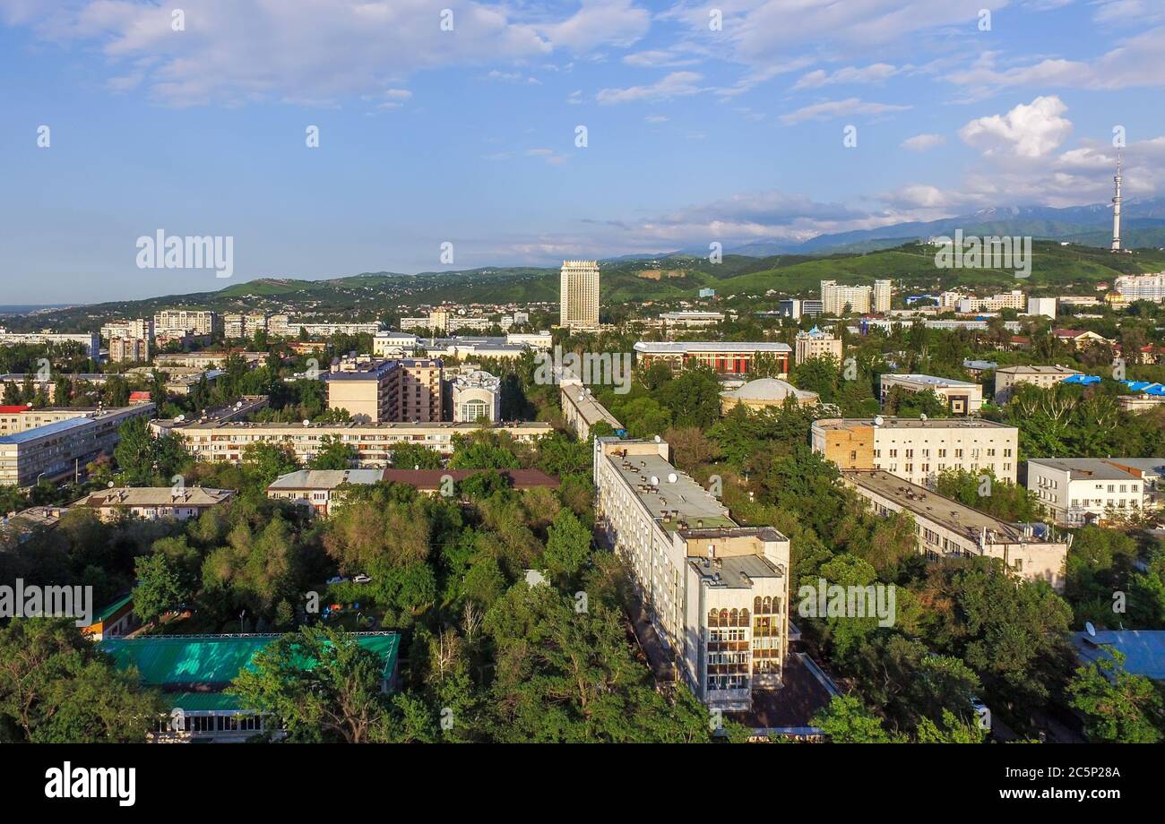 Panoramic aerial view of Almaty city, Kazakhstan Stock Photo - Alamy