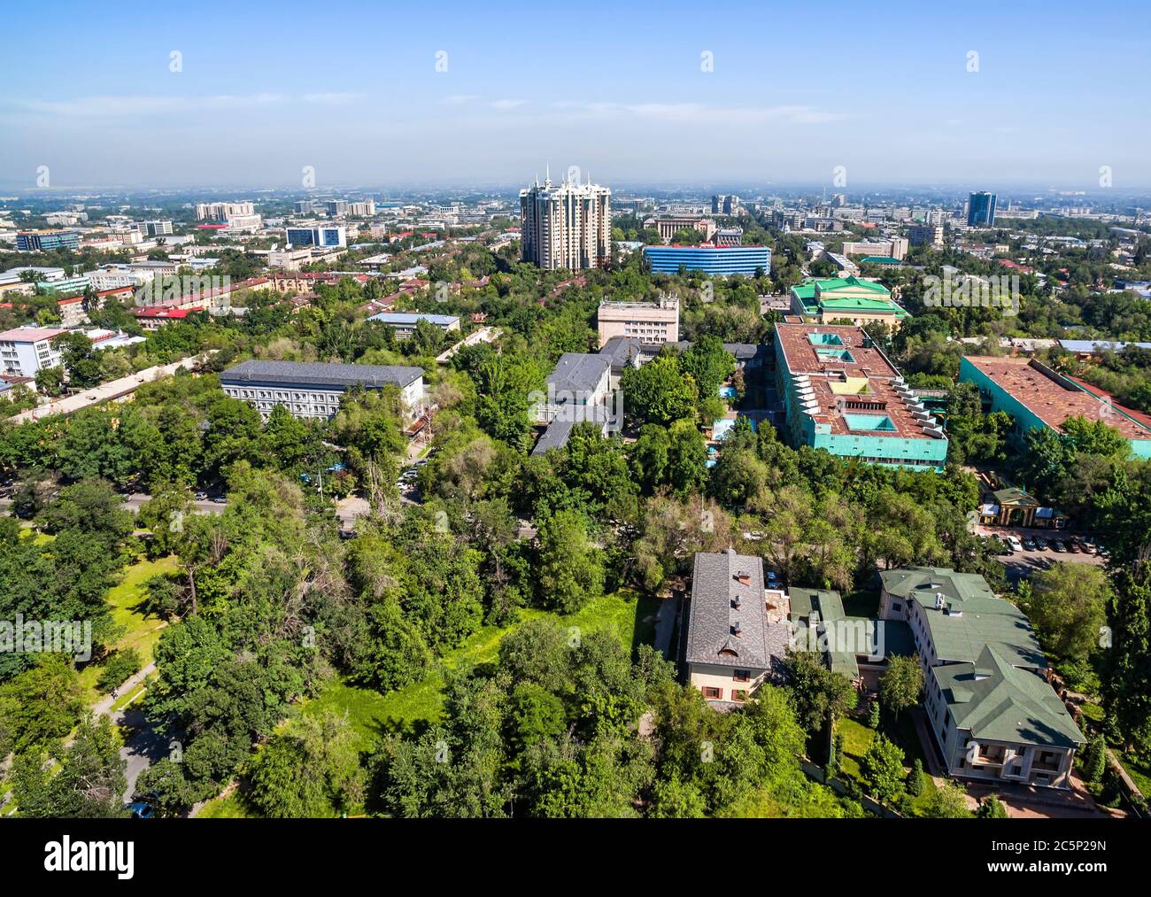 Panoramic aerial view of Almaty city, Kazakhstan Stock Photo - Alamy