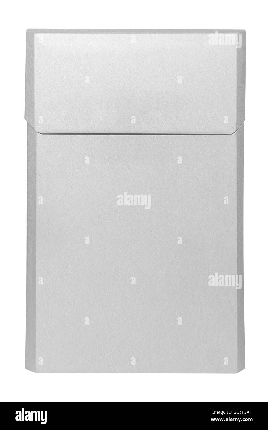Closed blank white cigarettes pack box isolated on white. Clipping path ...