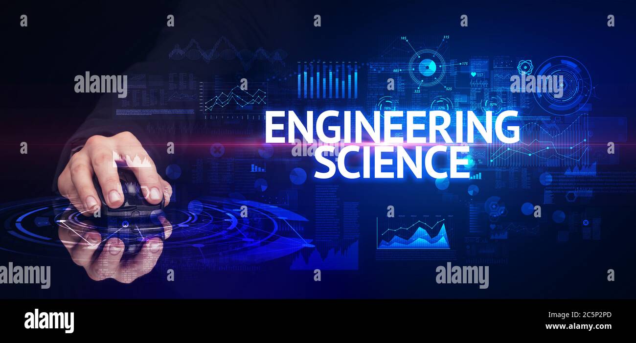hand holding wireless peripheral with ENGINEERING SCIENCE inscription ...