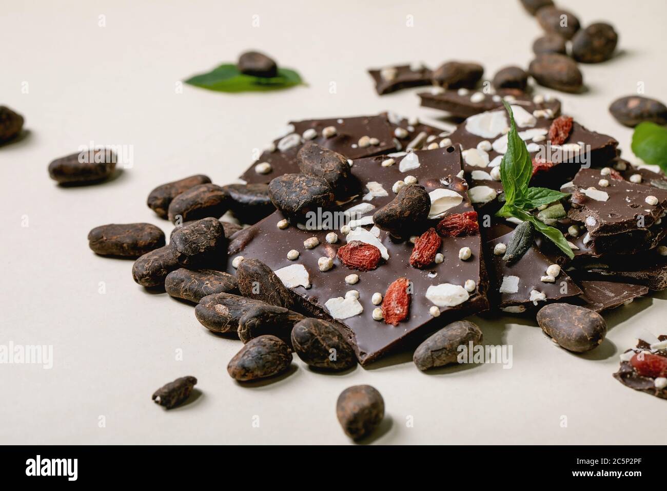 Chopped dark chocolate Stock Photo - Alamy