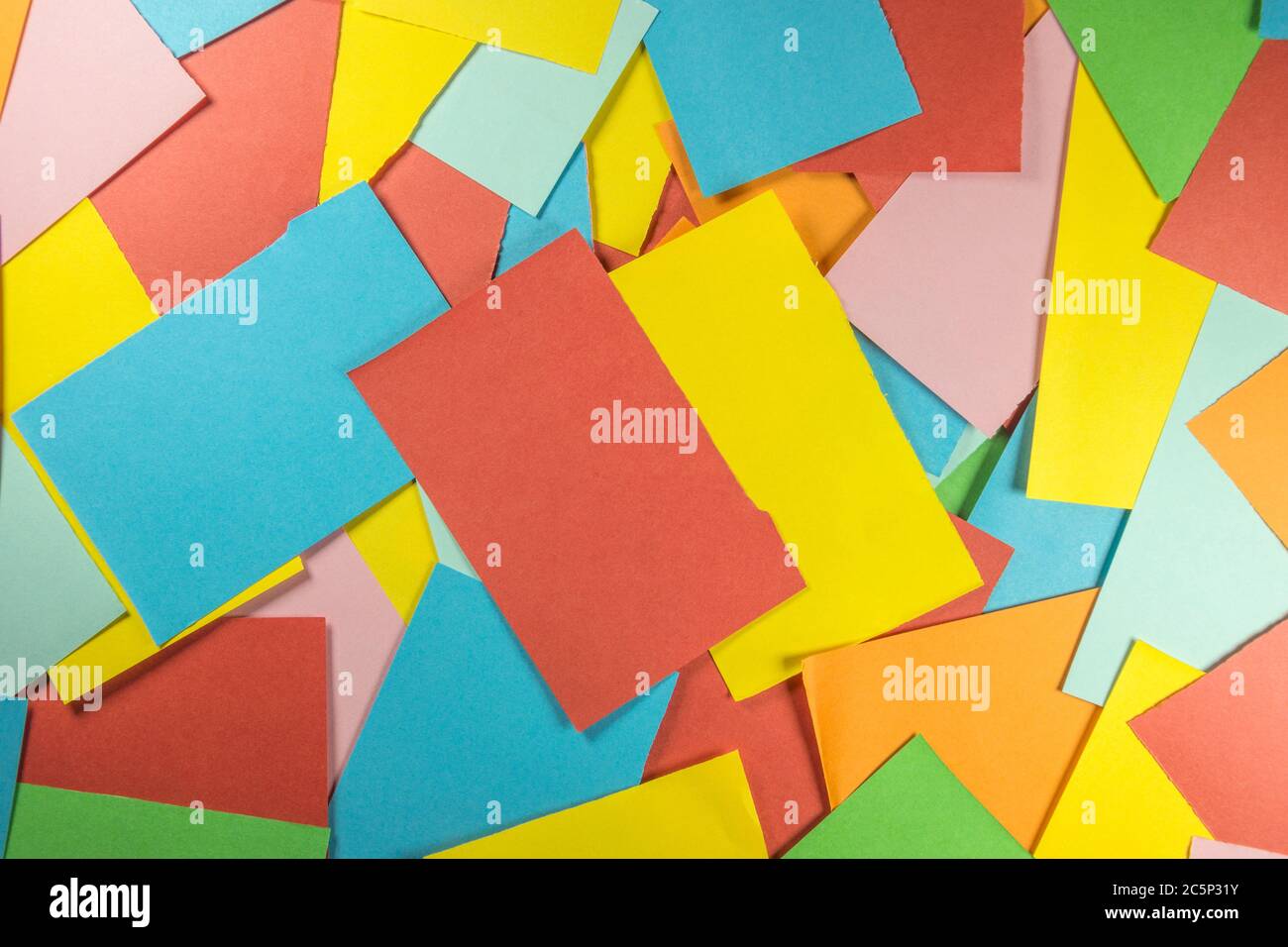 Colorful background of paper squares confetti Stock Photo - Alamy