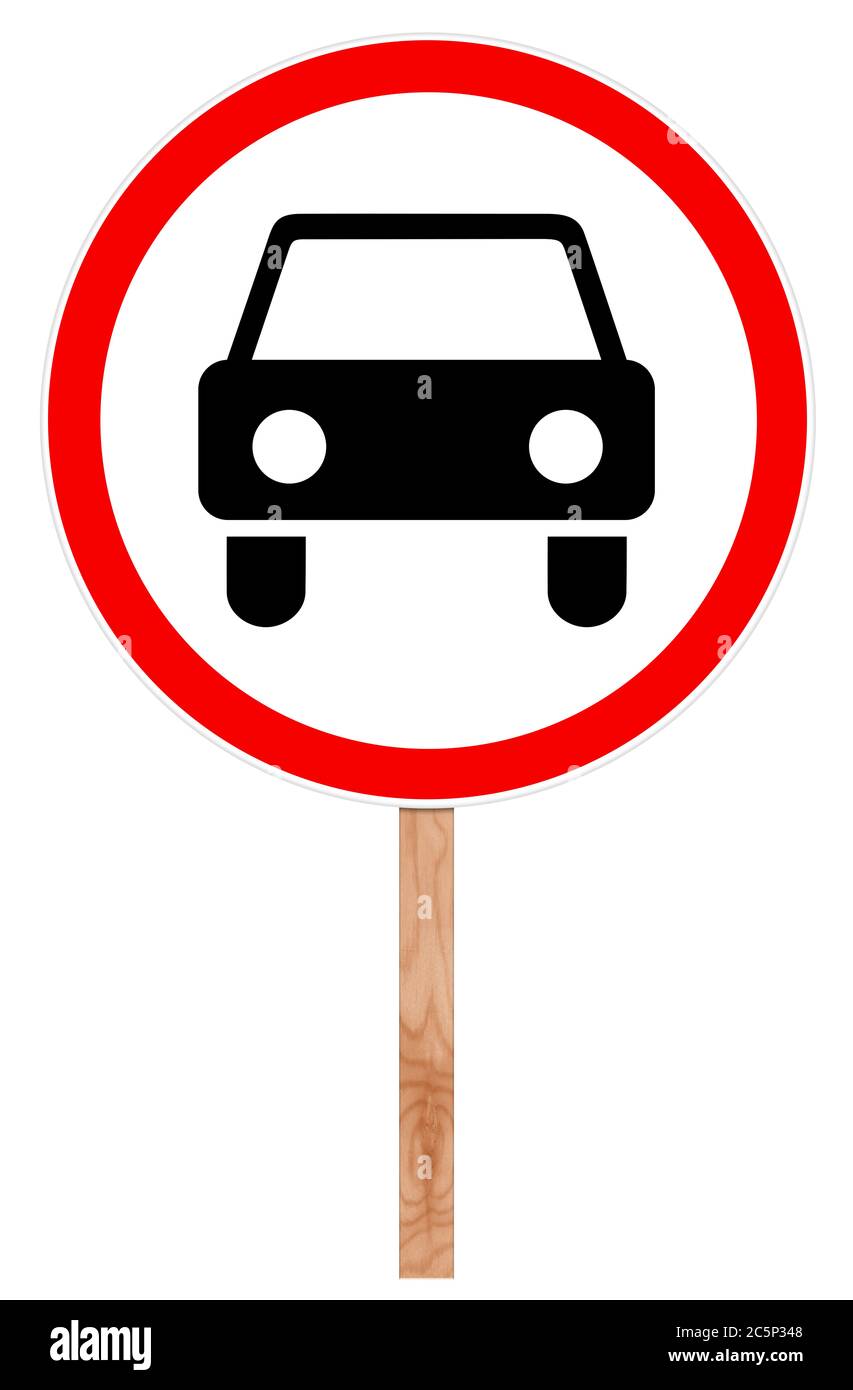 Prohibitory traffic sign isolated on white, illustration - Movement Car ...