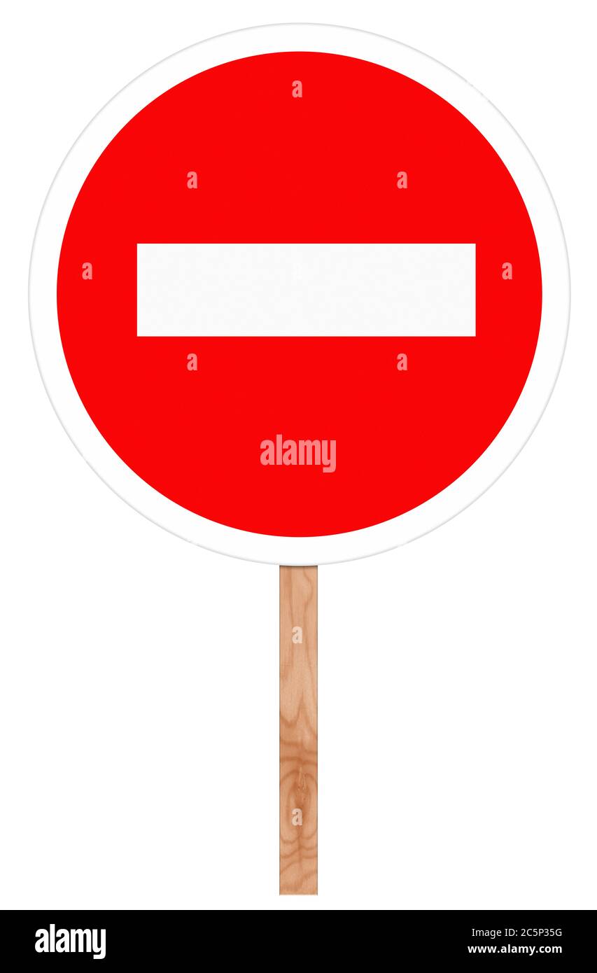 Prohibitory traffic sign isolated on white - No entry Stock Photo - Alamy