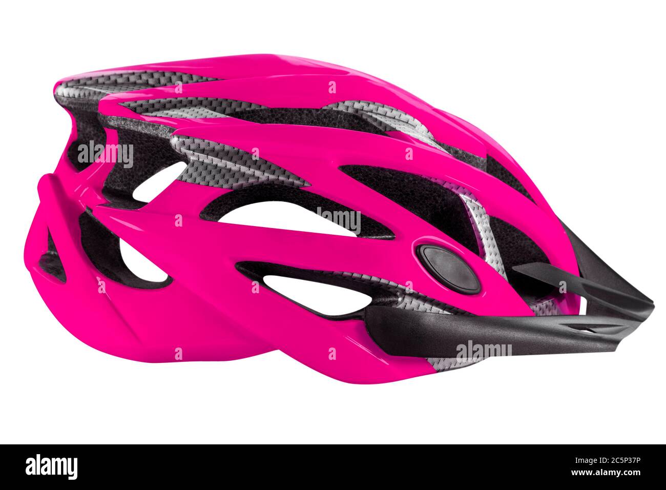 Pink cycling helmet isolated on white. Clipping path included Stock ...