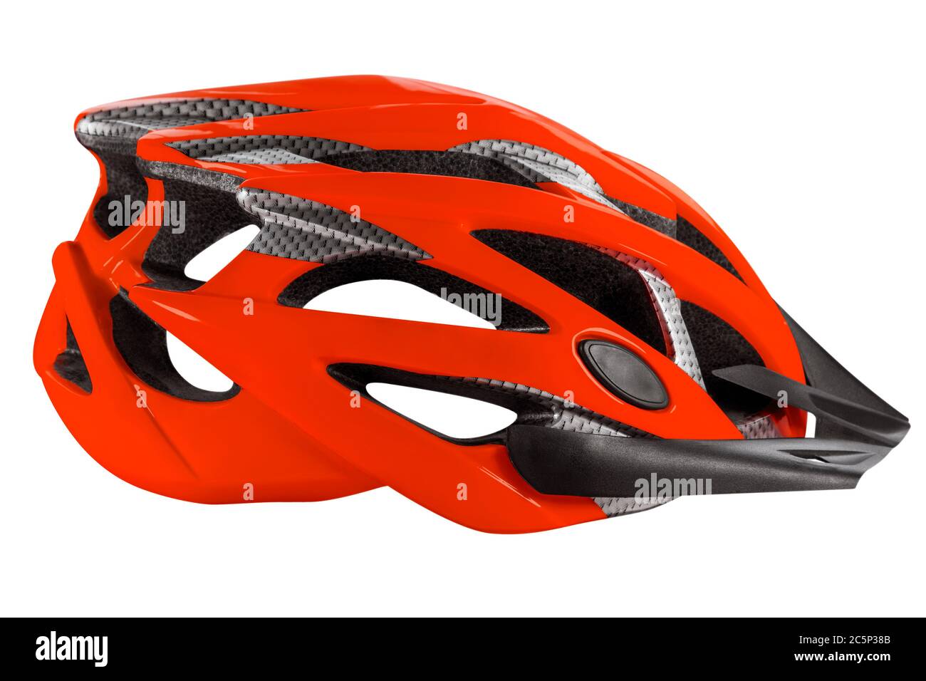 Red cycling helmet isolated on white. Clipping path included Stock ...
