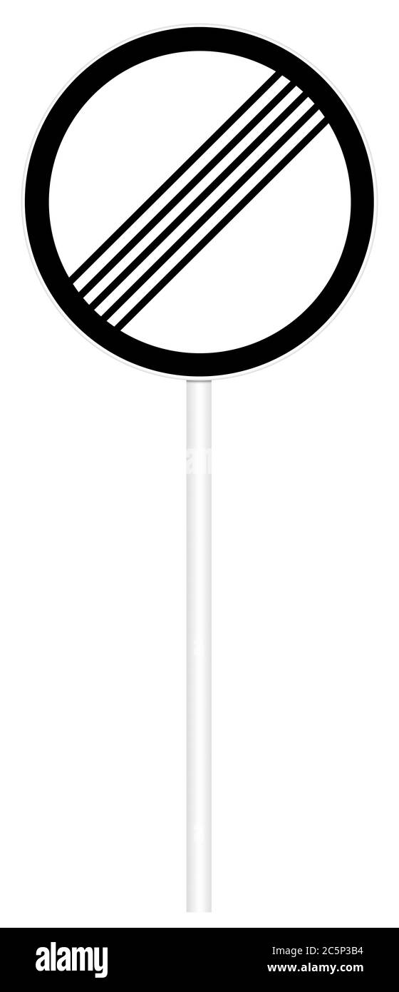 Prohibitory traffic sign isolated on white 3D illustration - The end ...