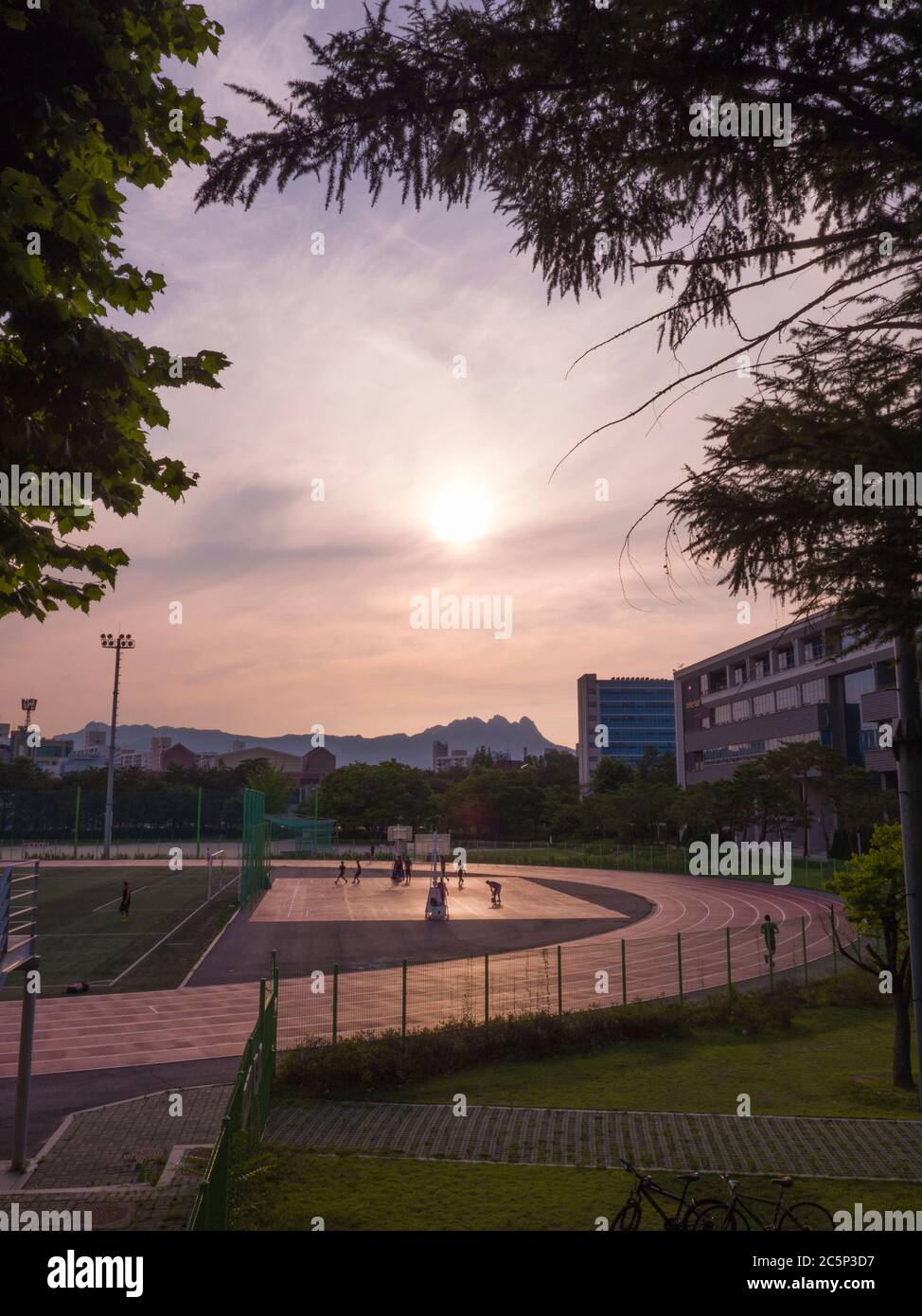 School grounds at sunset hi-res stock photography and images - Alamy
