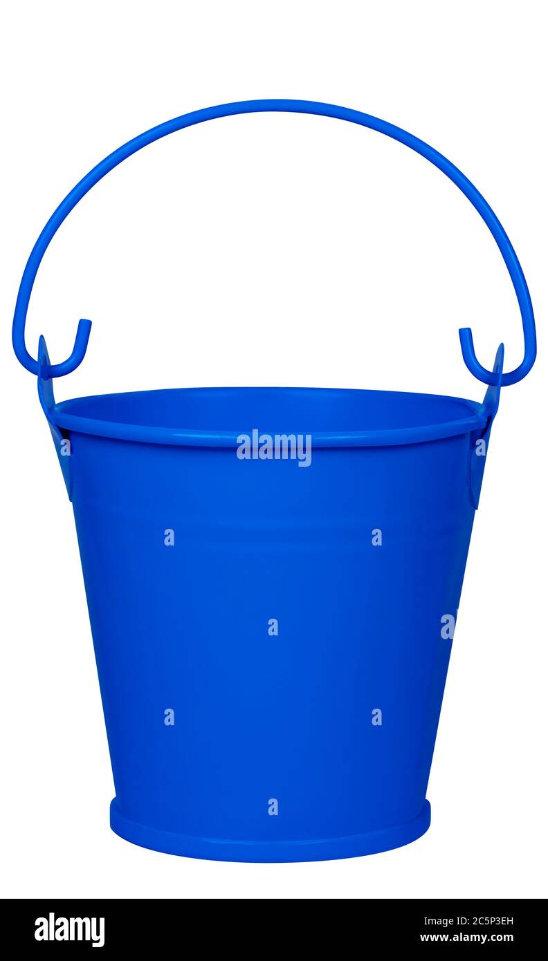 Empty dark blue bucket isolated on white. Clipping path included Stock ...