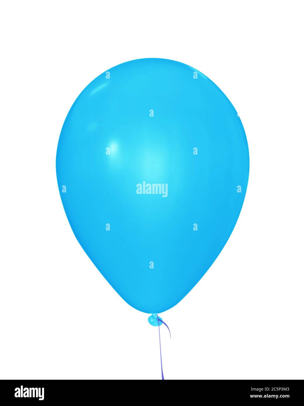 Single light blue balloon isolated on white. Clipping path included ...