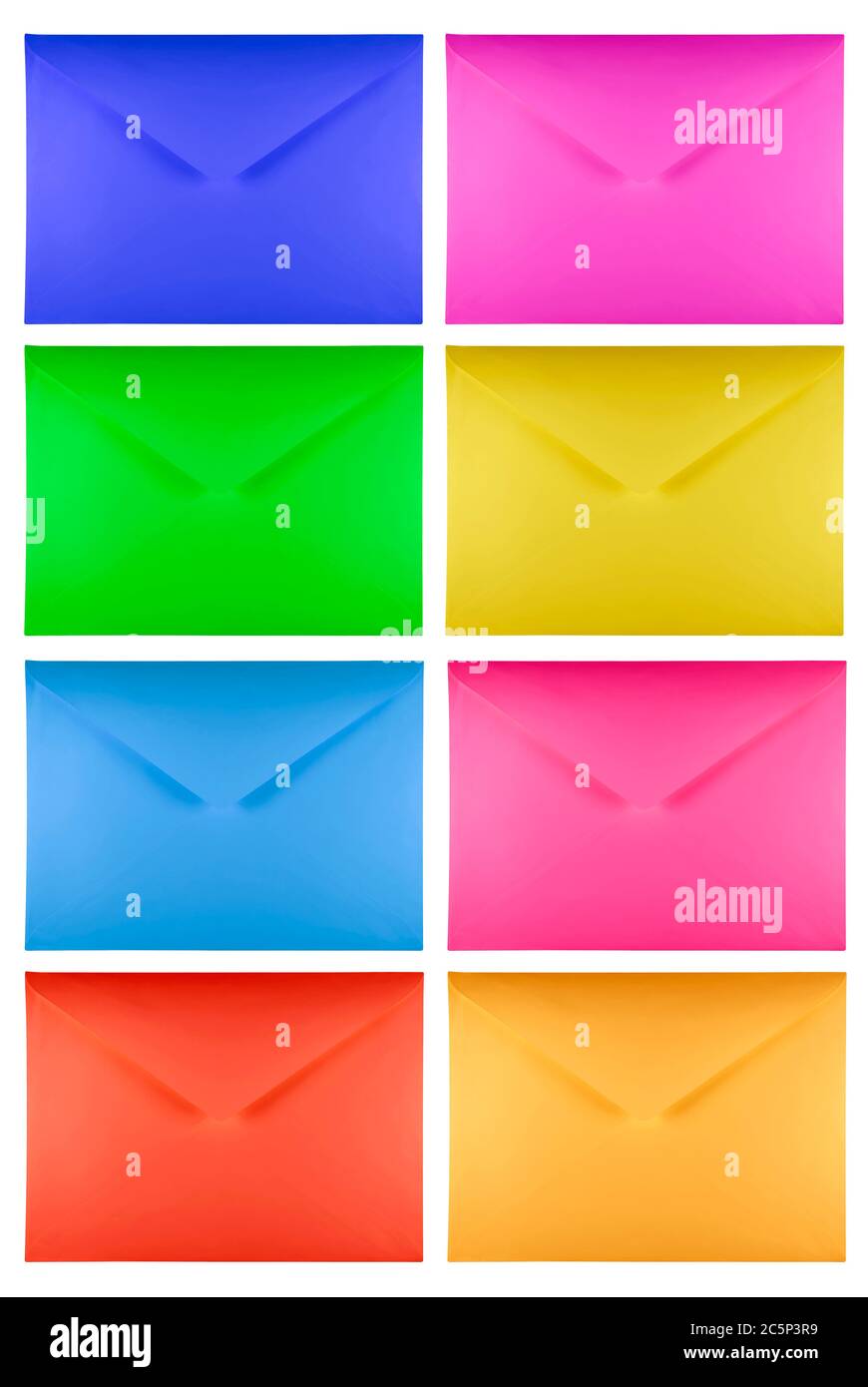 Blank colorful envelopes isolated on white background Stock Photo - Alamy