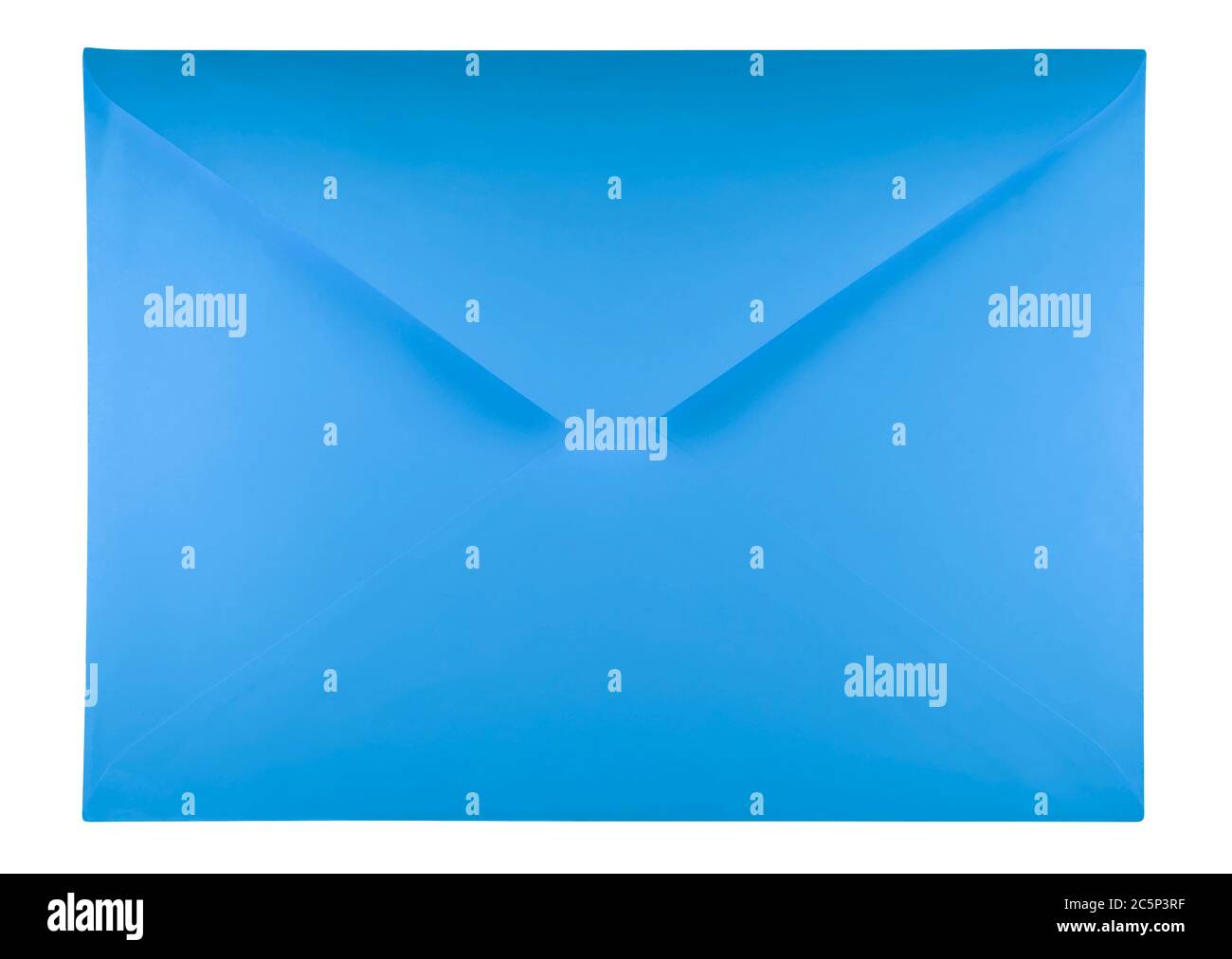 Blank light blue envelope isolated on white background with clipping ...