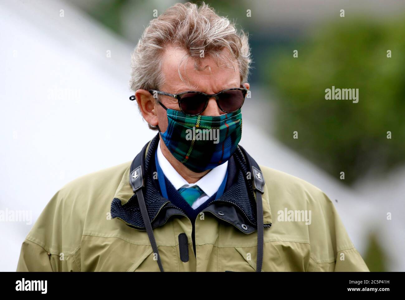 Horse Trainer Mark Johnston at Epsom Racecourse Stock Photo - Alamy