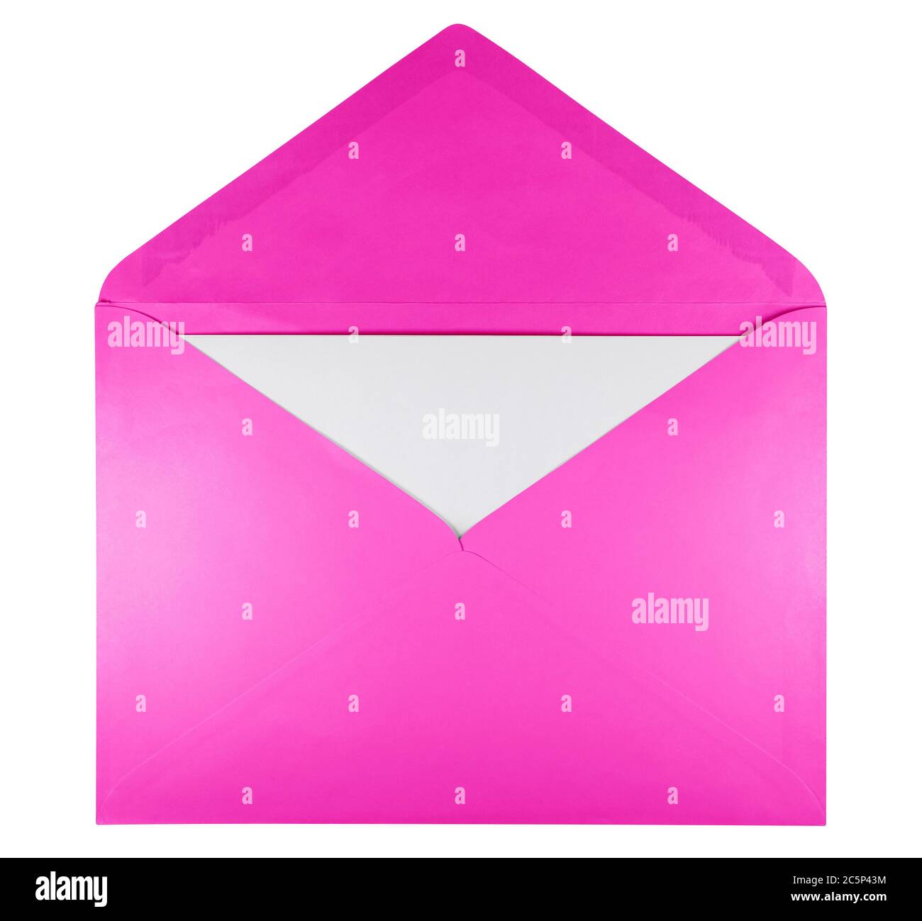 Blank open pink envelope isolated on white background with clipping path Stock Photo - Alamy