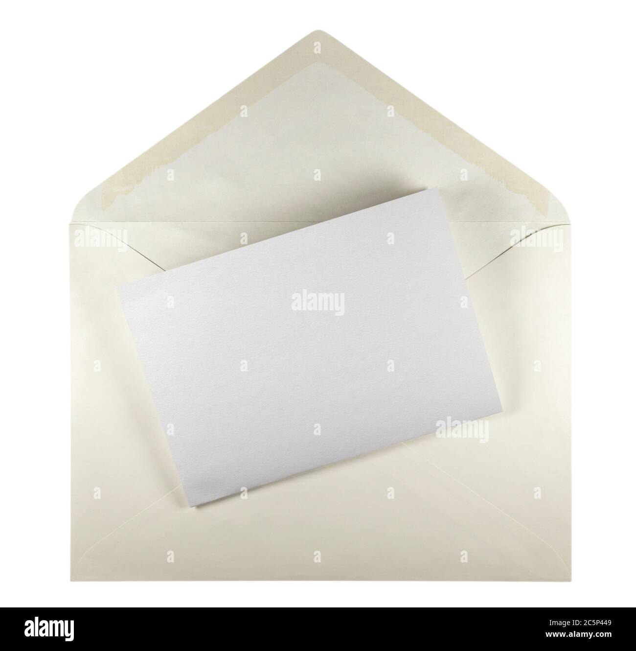 Blank open envelope isolated on white background with clipping path ...