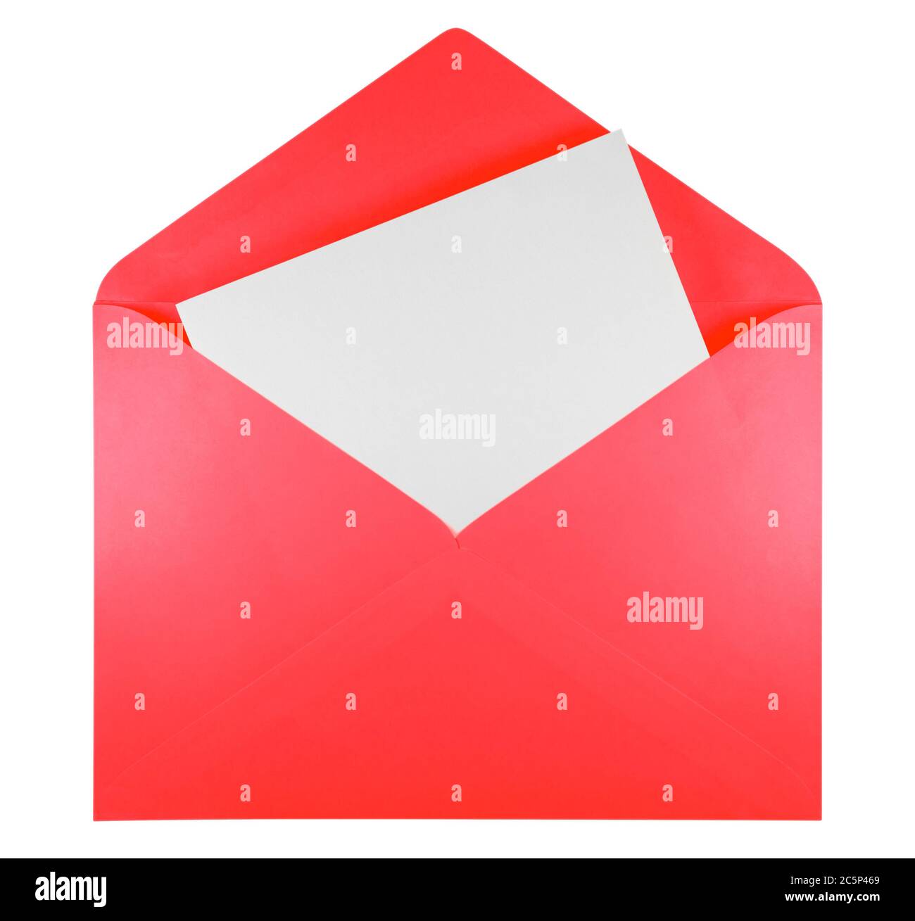 Blank open red envelope isolated on white background with clipping path Stock Photo - Alamy