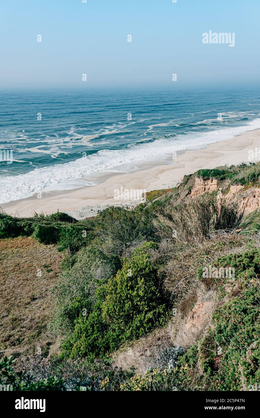 Praia de Quiaios beach on the approach to Cabo Mondego, Murtinheira ...