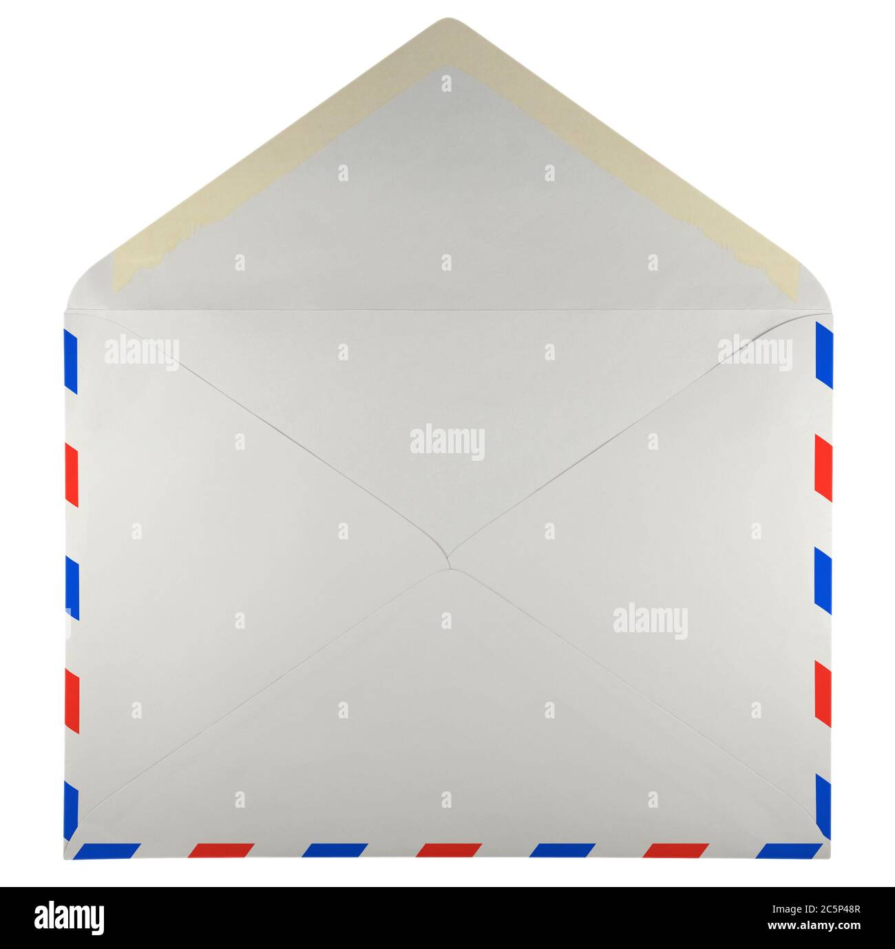 Blank open envelope isolated on white background with clipping path ...