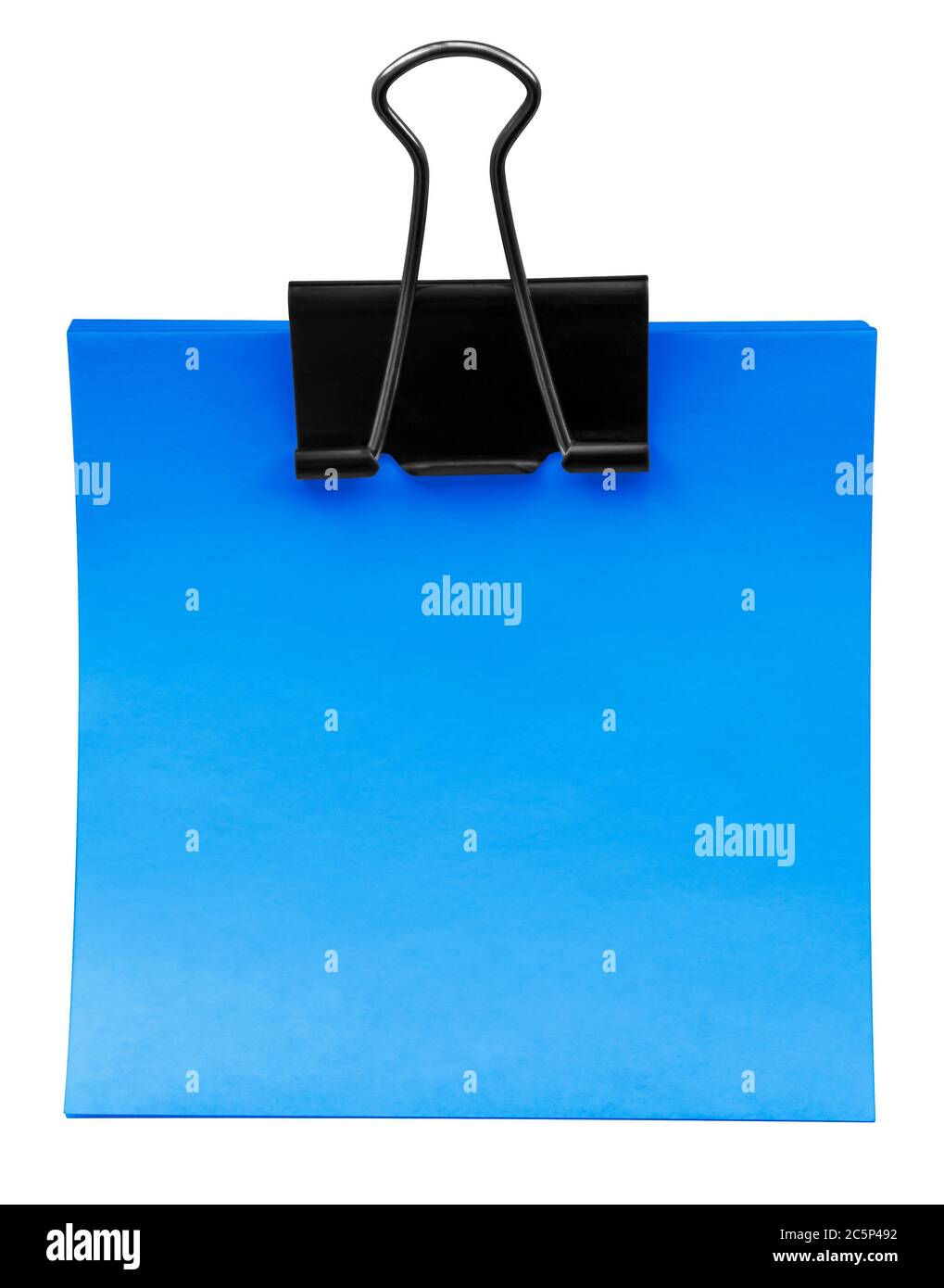 A block of blue notepads with clip, isolated on white. Clipping path ...