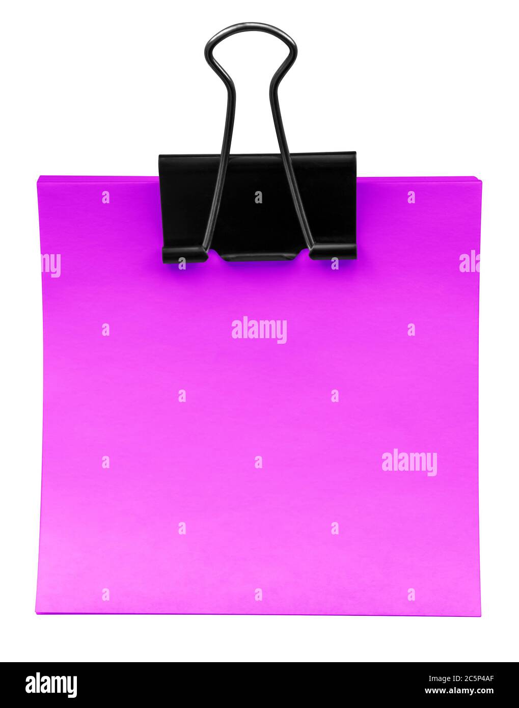 A block of violet notepads with clip, isolated on white. Clipping path ...