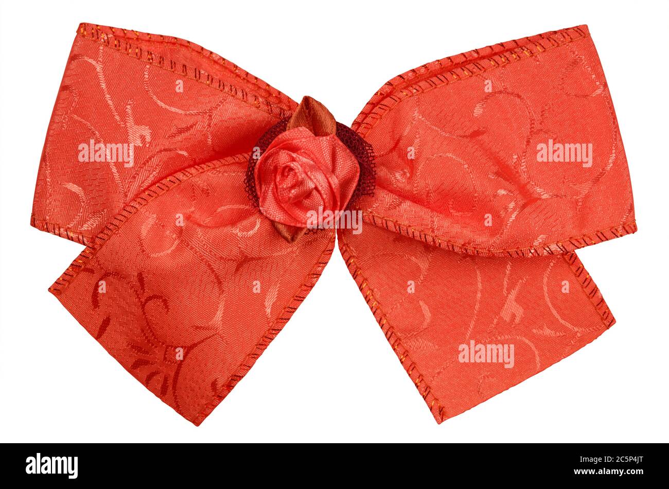 Red silk bow isolated on white. Clipping path included Stock Photo - Alamy