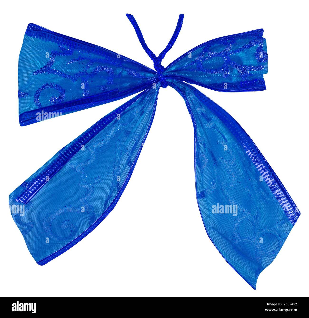 Blue capron bow isolated on white. Clipping path included Stock Photo ...