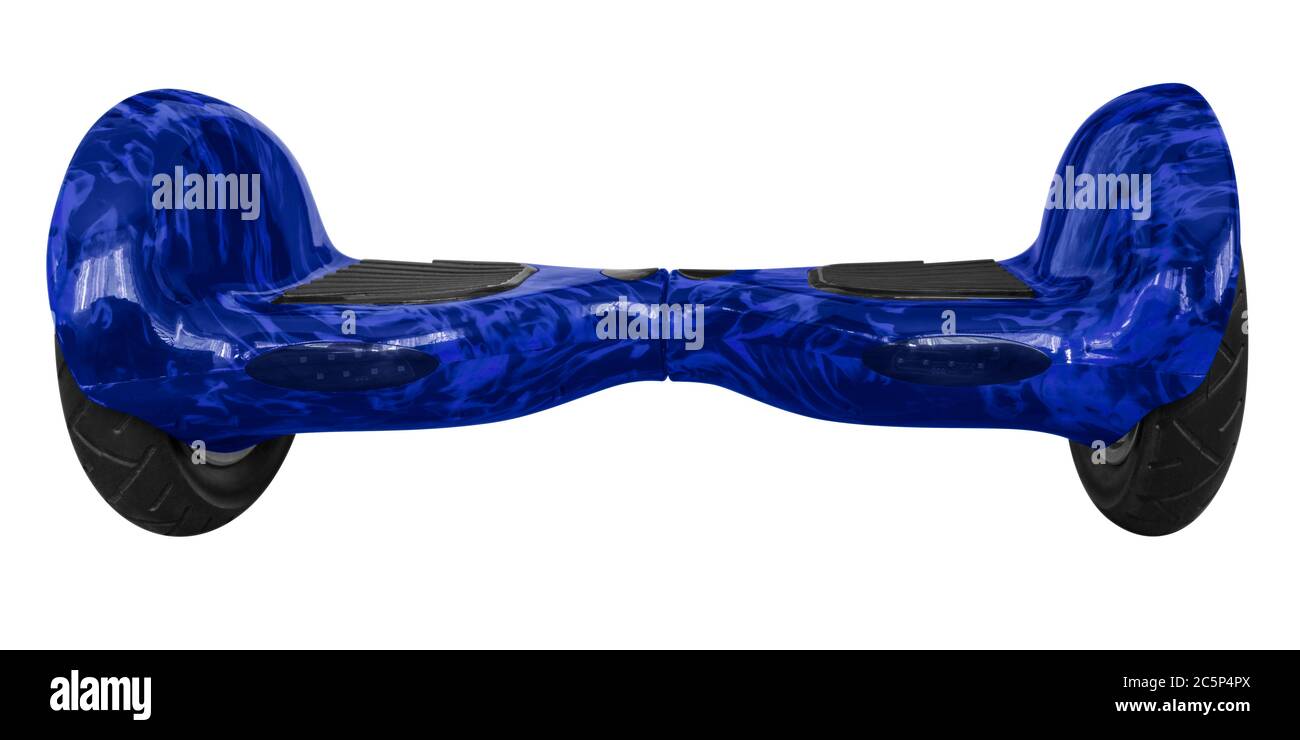 Dark blue gyroscooter isolated on white background. Clipping path ...