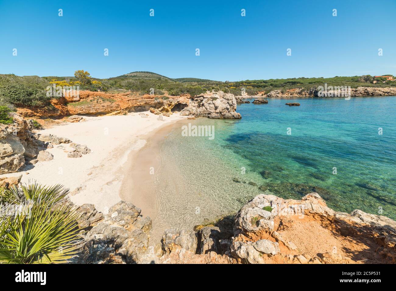 Beautiful small cove in Alghero coastline. Sardinia, Italy Stock Photo ...