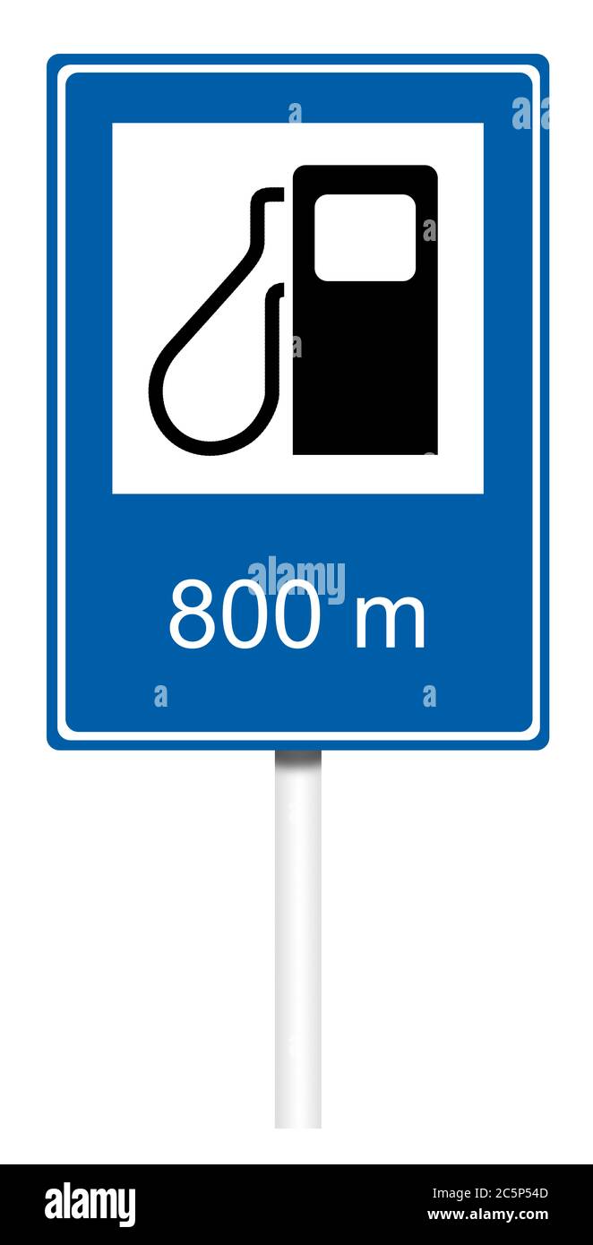 Informative sign isolated on white, illustration - Gas station Stock ...