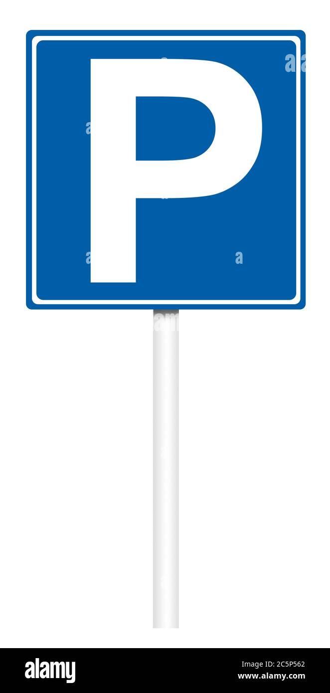 Informative sign isolated on white, illustration - Parking area Stock ...