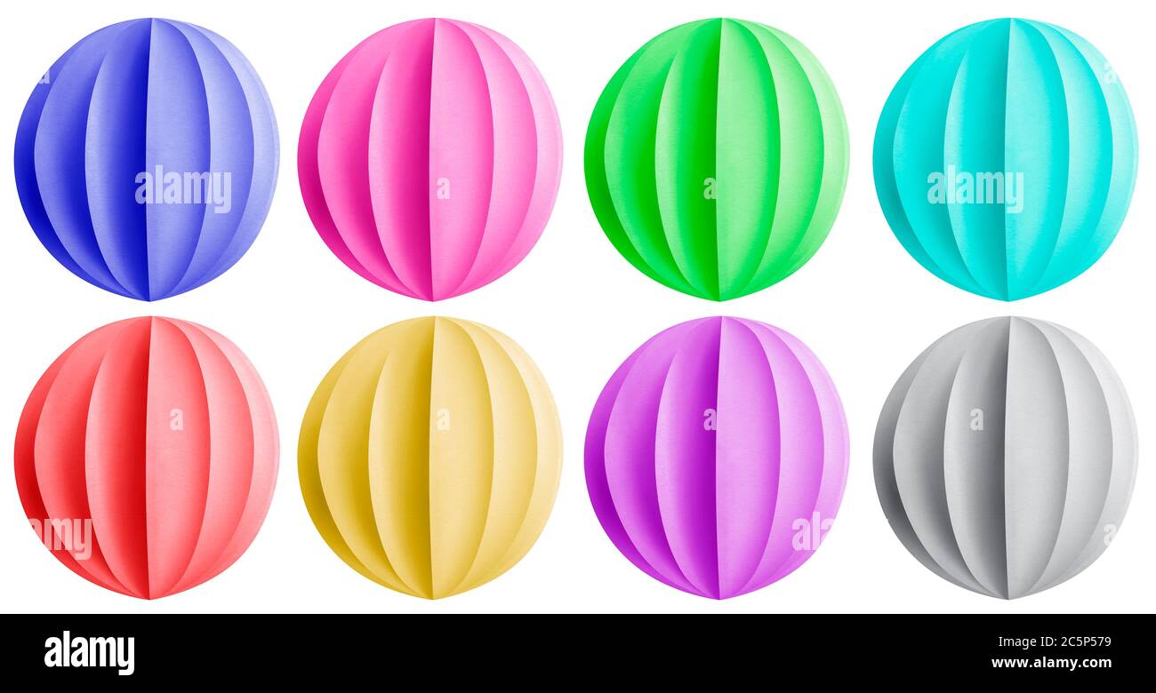 Colorful Christmas paper balls isolated on white Stock Photo - Alamy