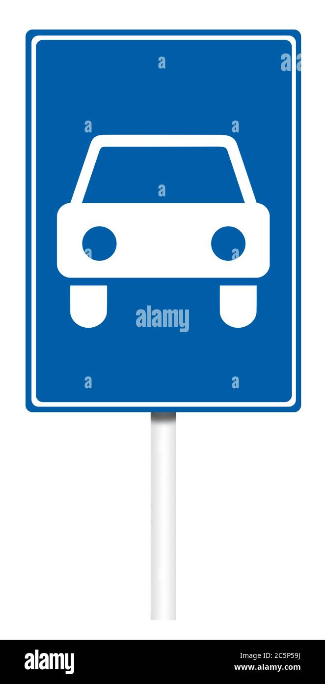 Informative sign isolated on white, illustration - Road for cars Stock ...