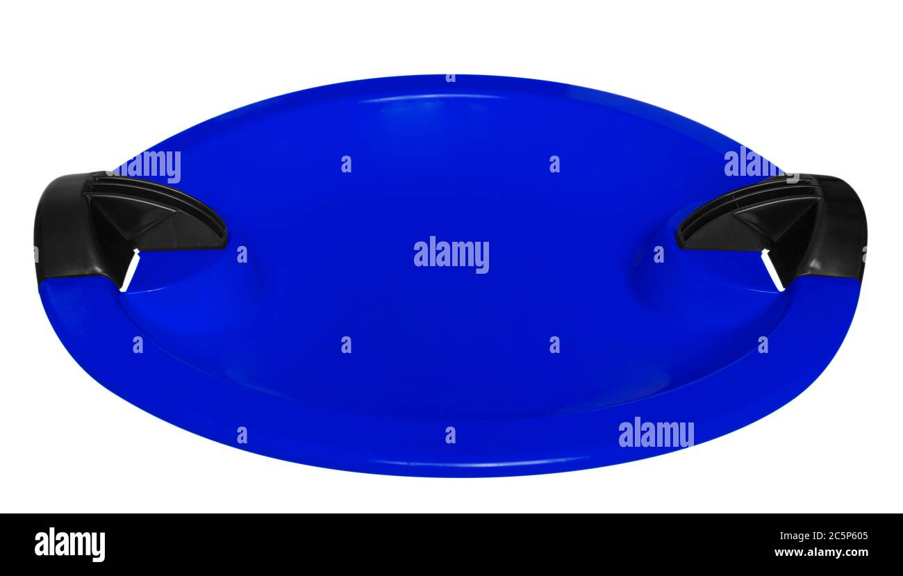 Blue toboggan isolated on the white background. Clipping path included ...
