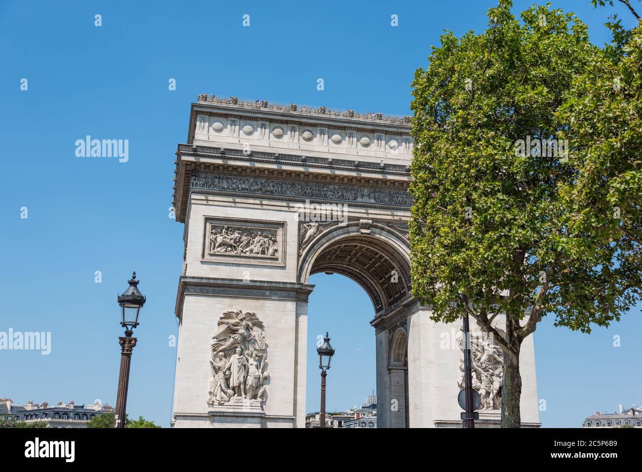 World famous Arc de Triomphe in Paris, France. International landmark ...